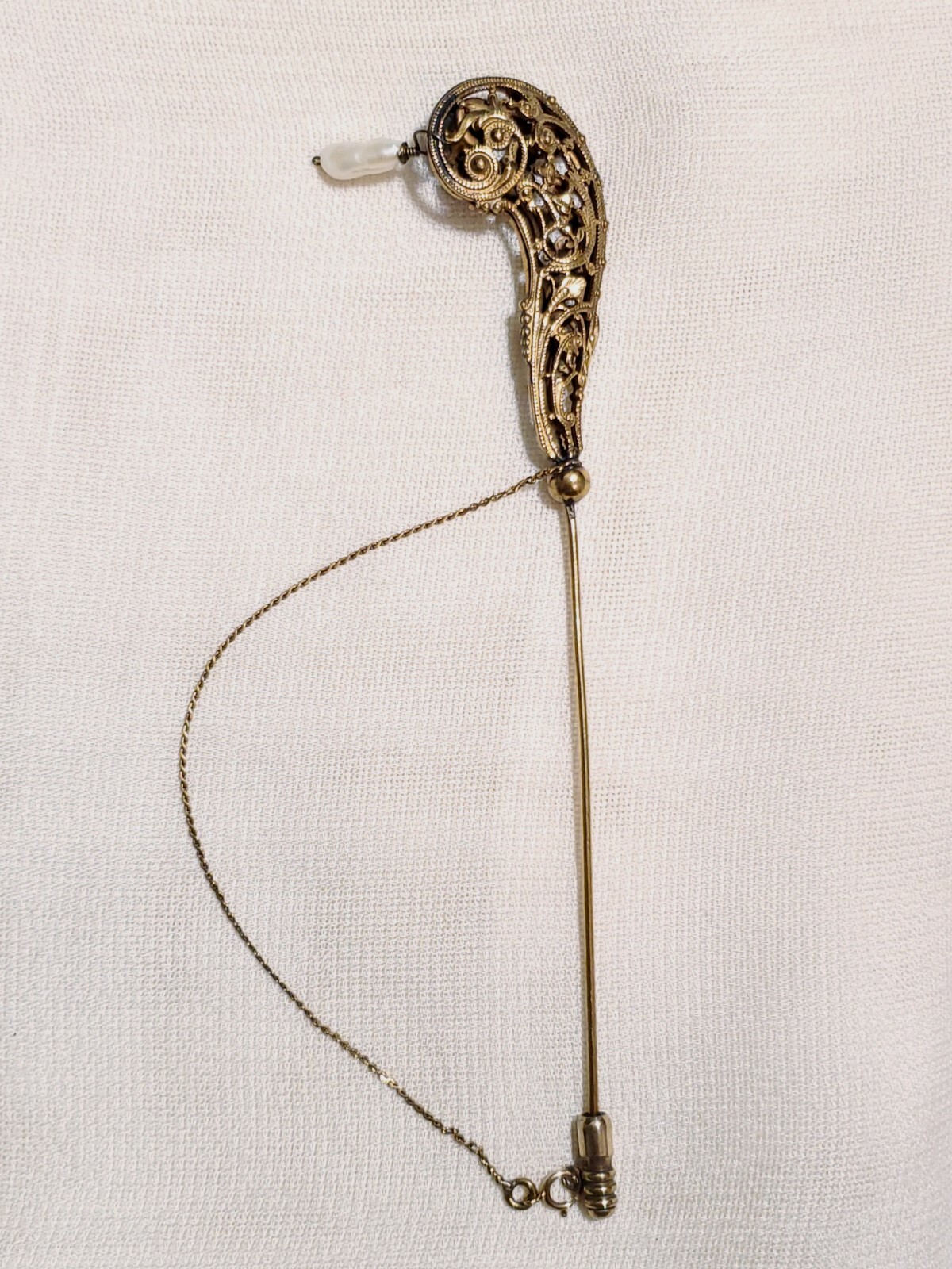 Antique c.1890 1/20 14k GF Victorian Hat Pin with Lap… - Gem