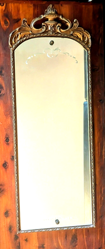 Antique Nurre Maestro Etched Mirror with Ornate Carved Gilt Frame | eBay