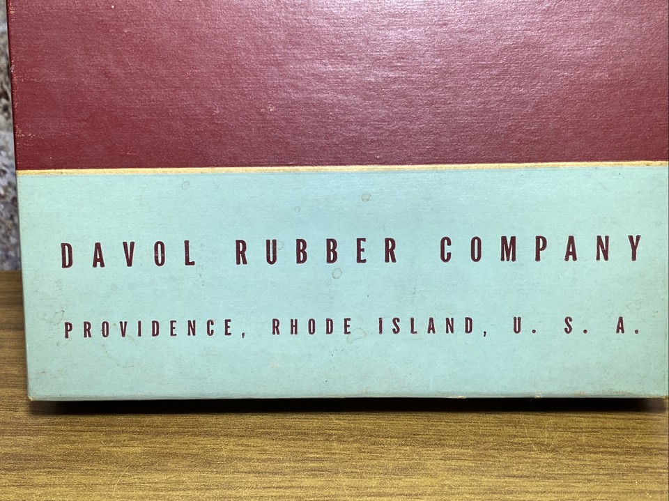 VINTAGE 1940s Davol Red Rubber HOT WATER BOTTLE Ice bag original box ...