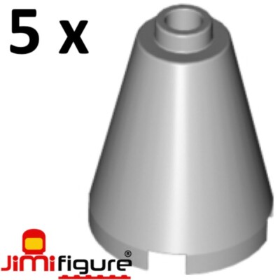 NEW 5 x LEGO Cone Round 2x2x2 w Open Stud Light Bluish Grey 3942c ...