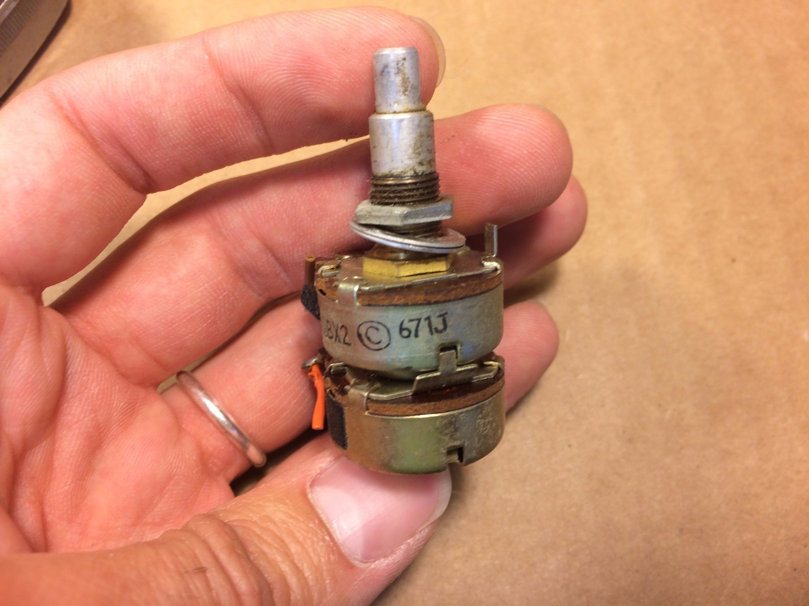 1967 50k ohm "D" Dual Concentric Stereo Potentiometer Tone Control Pot ...
