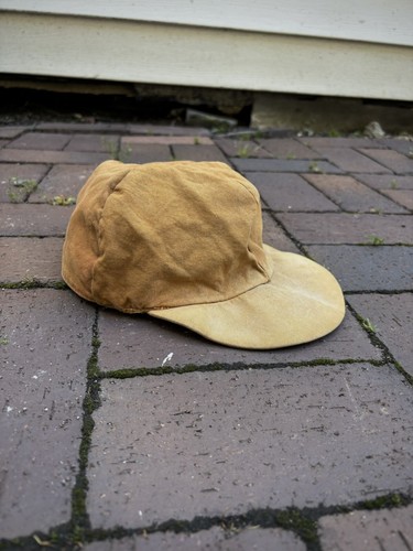 1920’s Tan Canvas Hunting Cap Distressed - Gem