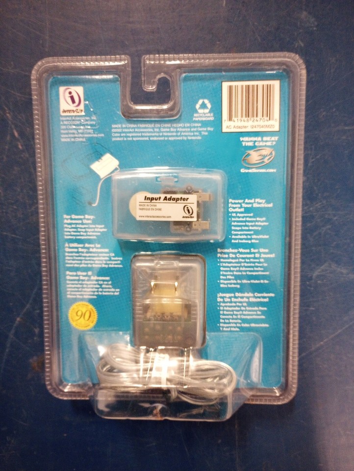 Gameboy Advance Game Boy Color Power AC Input Adapter New Sealed ...