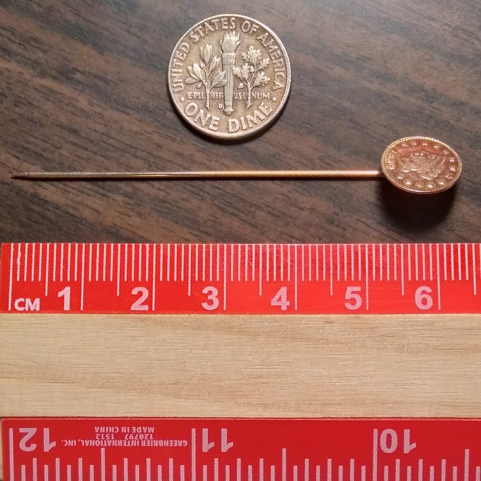 1859 California Gold Stick Pin & Box. Fractional token/charm/bar/pin ...