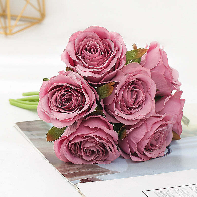 Silk Roses Bouquet - Lifelike Artificial Flowers for Home Decor | eBay