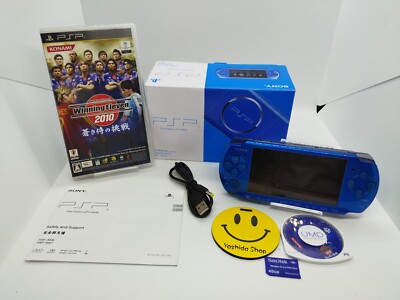 PSP-3000 SONY PSP Playstation Portable Console Marine Blue RARE COLOR W ...