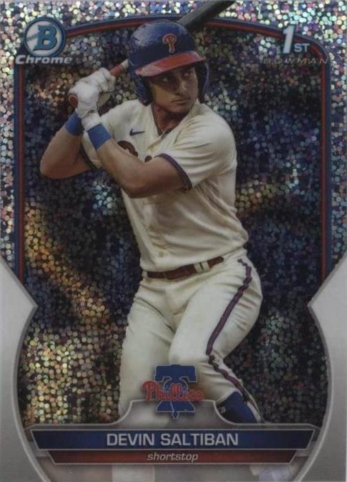 2023 Bowman Draft - Chrome Devin Saltiban #BDC-2 Sparkle Refractor (RC ...
