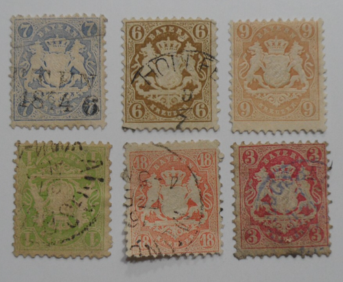 STAMPMART : GERMANY STATE BAVARIA 1870-1872 SC#23-27 FINE USED 6v ...
