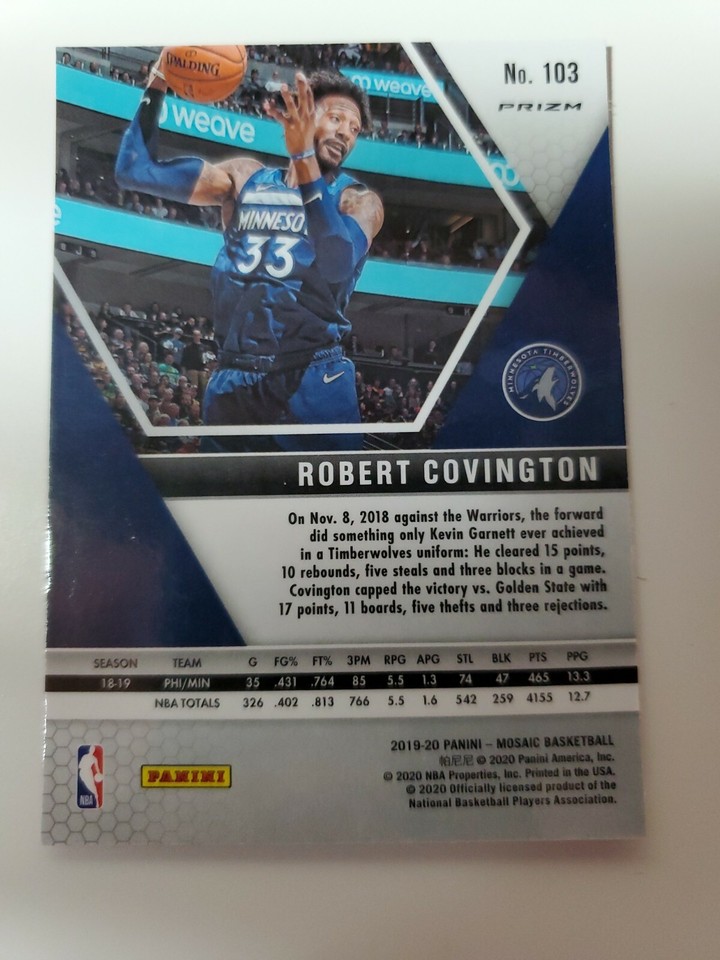 2020 Mosaic Robert Covington PINK CAMO PRIZM card #103 | eBay