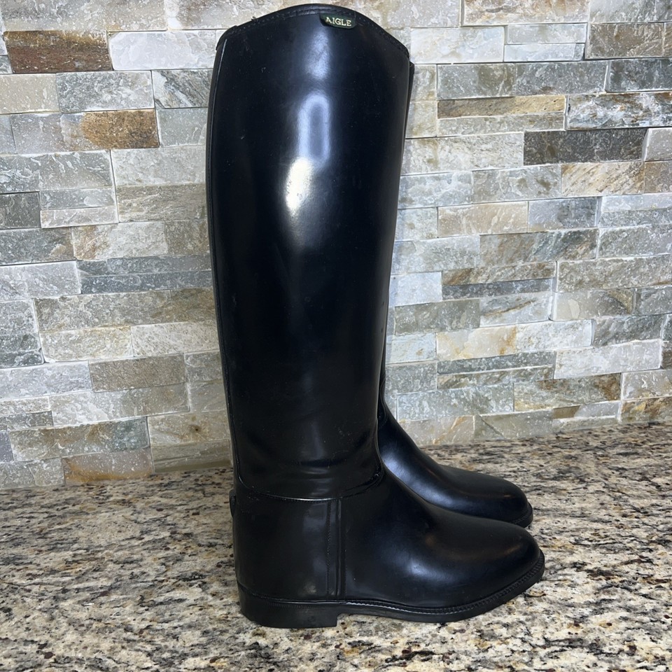 Aigle Coupe Saumur Dressage Top Rubber Horse Riding or Rain Boots US 7. ...