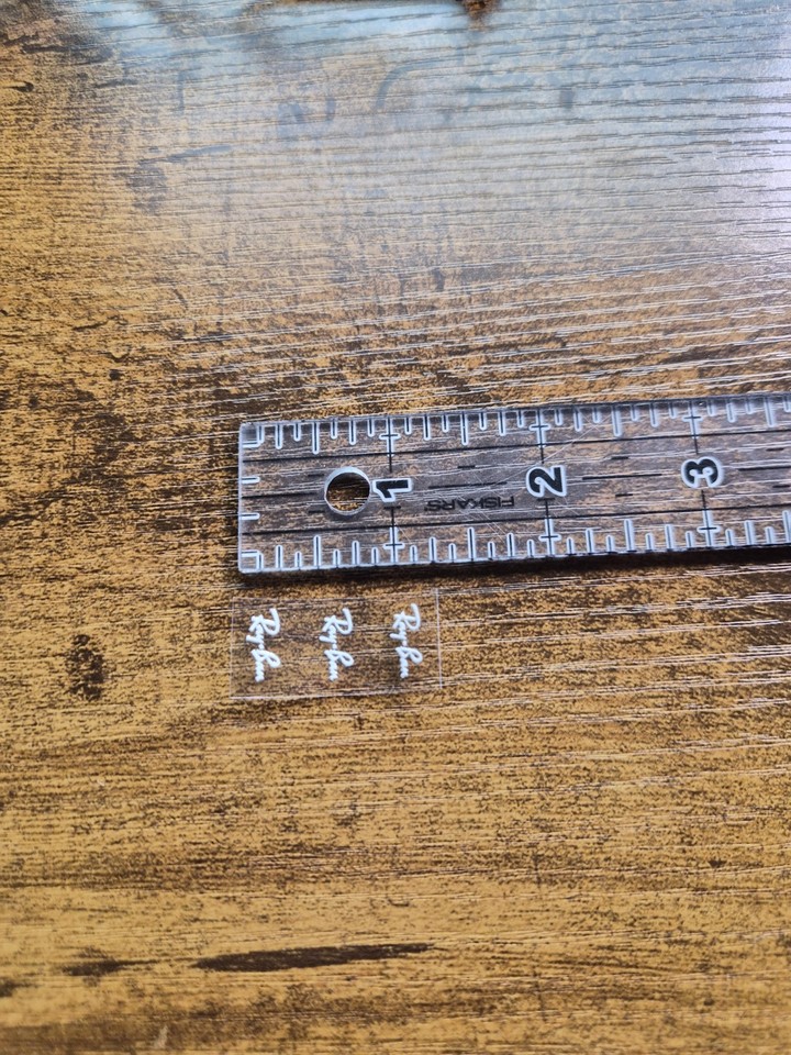 3 Pc. Ray-Ban Aviator Logo For Glasses High Quality UV DTF Raised Decal ...