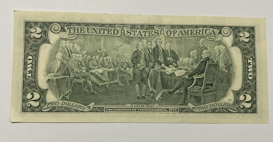 2003 A - $2 Federal Reserve Note - Exact Note Trinary Fancy Serial ...