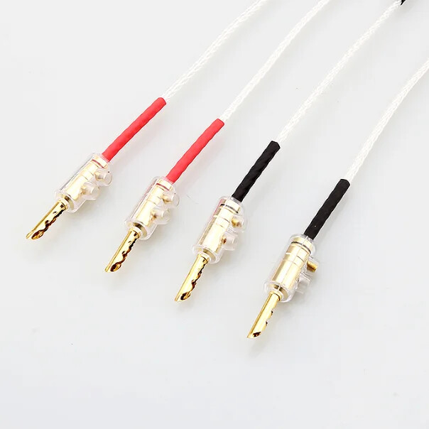 4pcs HiEnd Pure Silver Jumper Wire HiFi Audio Banana Spade Speaker ...