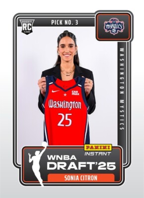 2025 Panini Instant WNBA Draft #3 Sonia Citron Washington Mystics RC ...