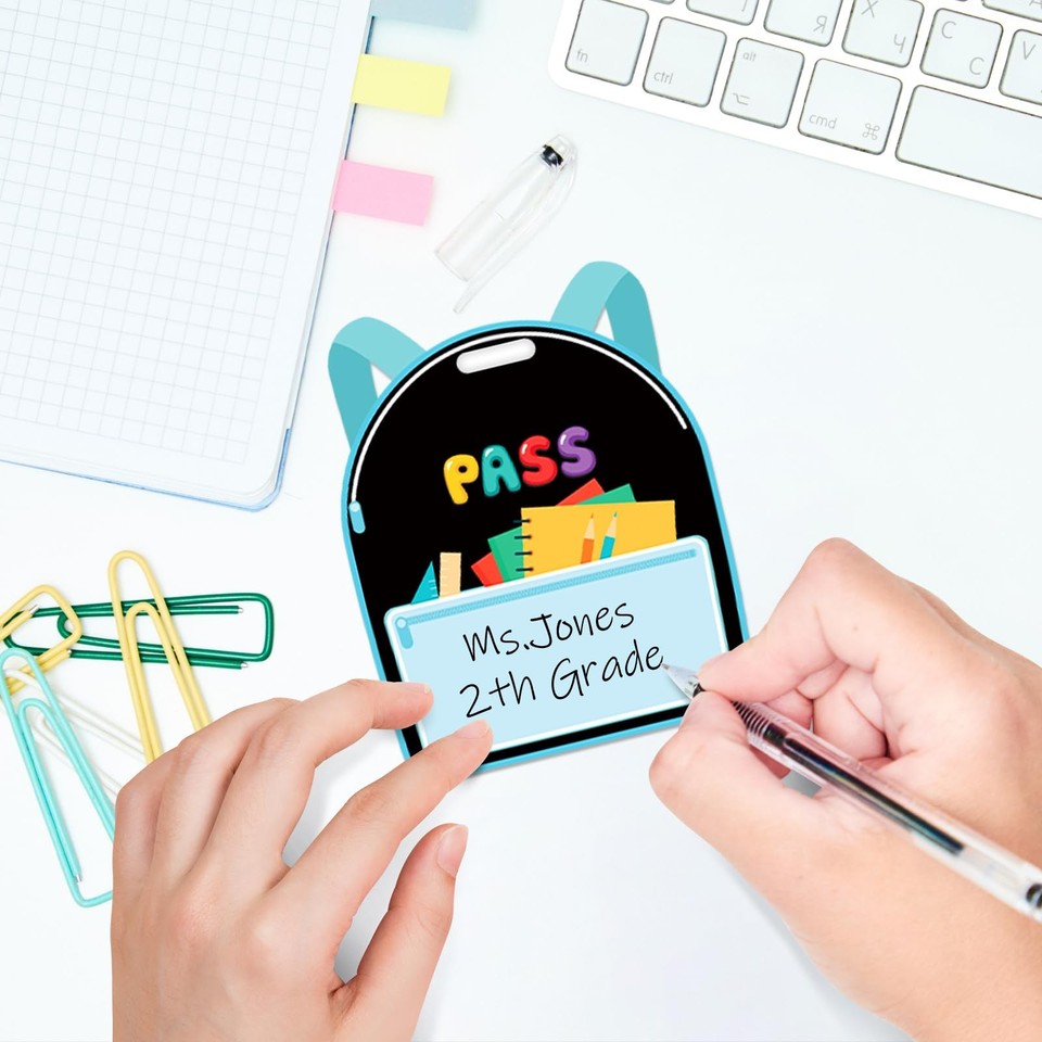 8 Pcs Writeable Hall Passes for Classrooms, Unbreakable PVC Hall ...