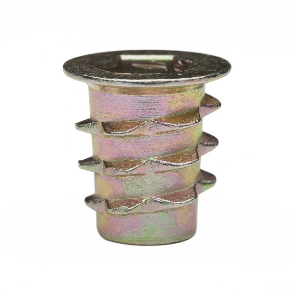 E-Z Hex Flanged Threaded Inserts for Soft Wood - 8-32, 10-24, 1/4-20, 5 ...