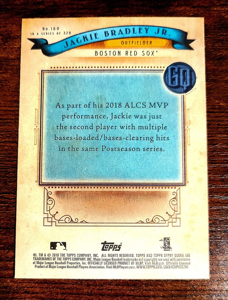 2019 Topps Gypsy Queen Jackie Bradley Jr. Purple #160 | eBay
