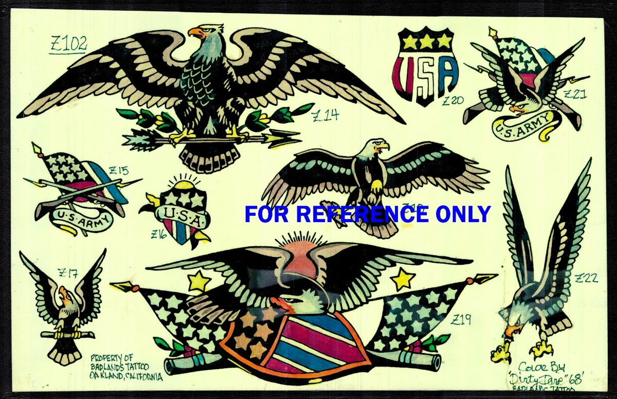 Traditional Eagle Chest Tattoo Flash