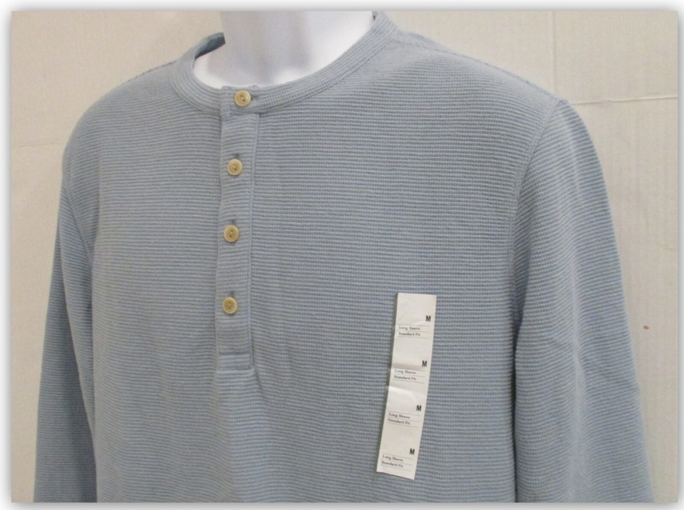 Long Sleeve Textured 4 Button HENLEY Shirts Goodfellow Purple/Blue ...