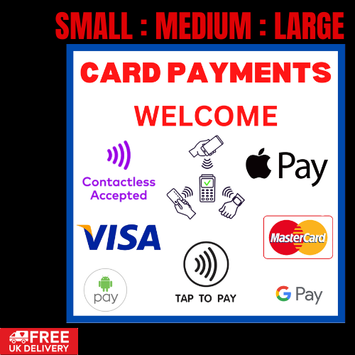 Card payment stickers SQUARE SHAPE STICKERS, SMALL,MEDIUM,LARGE, UK ...