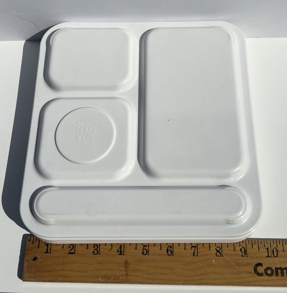 4 Vintage Texas Ware Divided Dish Plate Melmac 10x10 Melamine RV ...
