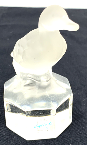 Goebel Crystal Frosted Glass Duck Signed 4" Vintage | eBay