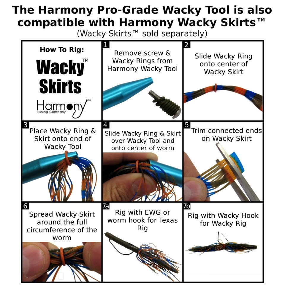 Wacky Rig O-Ring Tool for Senkos & Stick Baits (w/ 10 Green Pumpkin O ...