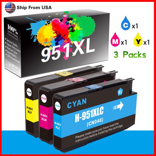 3PK 951 XL 951XL Toner Cartridge for Officejet Pro 6230 6830 6836 ...