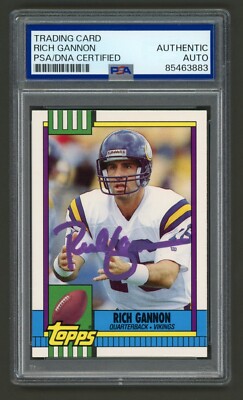 Rich Gannon Signed 1990 Topps Traded Rookie Card #70T (PSA) Minnesota ...