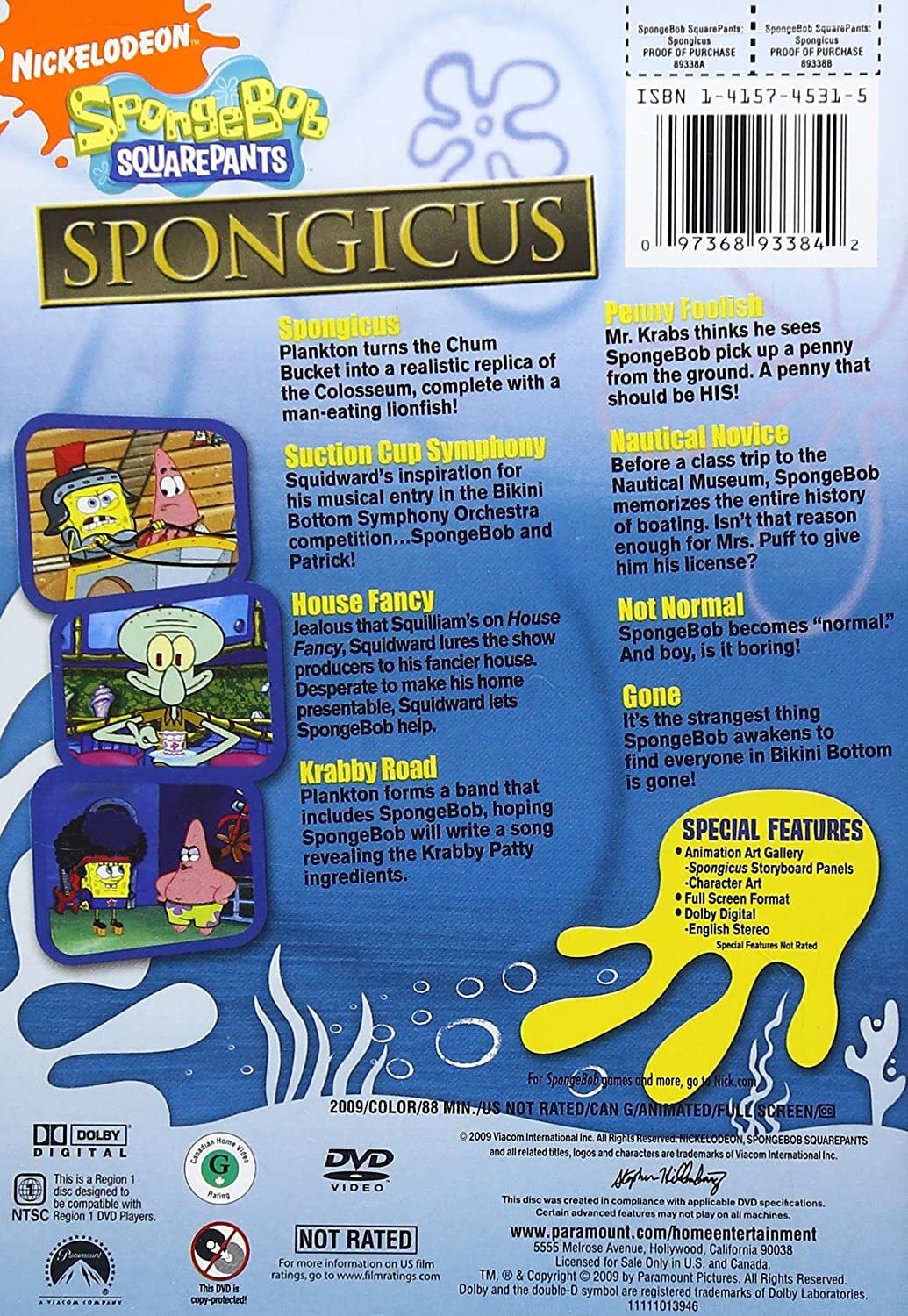 SpongeBob SquarePants: Spongicus (DVD) Tom Kenny Clancy Brown Rodger ...