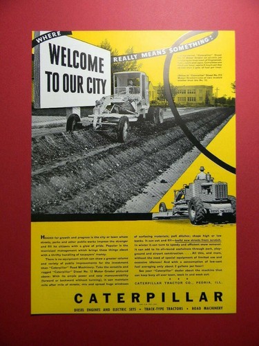 1940 CATERPILLAR DIESEL NO. 12 AND NO. 212 MOTOR GRADERS SALES ART AD ...