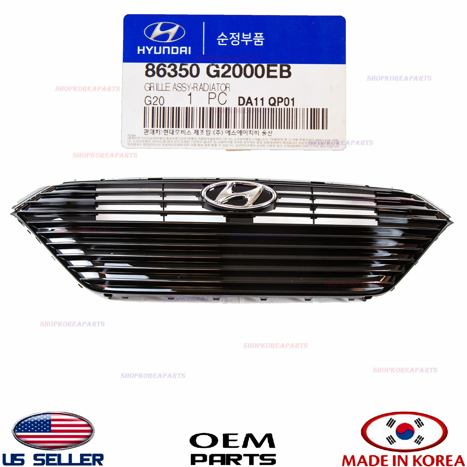 Genuine Grille Front Bumper Upper ⭐OEM⭐ HYUNDAI IONIQ HYBRID 2017-2019 ...