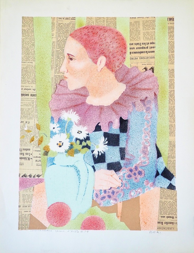 Jacques BOÉRI - Estampe originale - Cotechnigraphie - Pierrot 4 | eBay