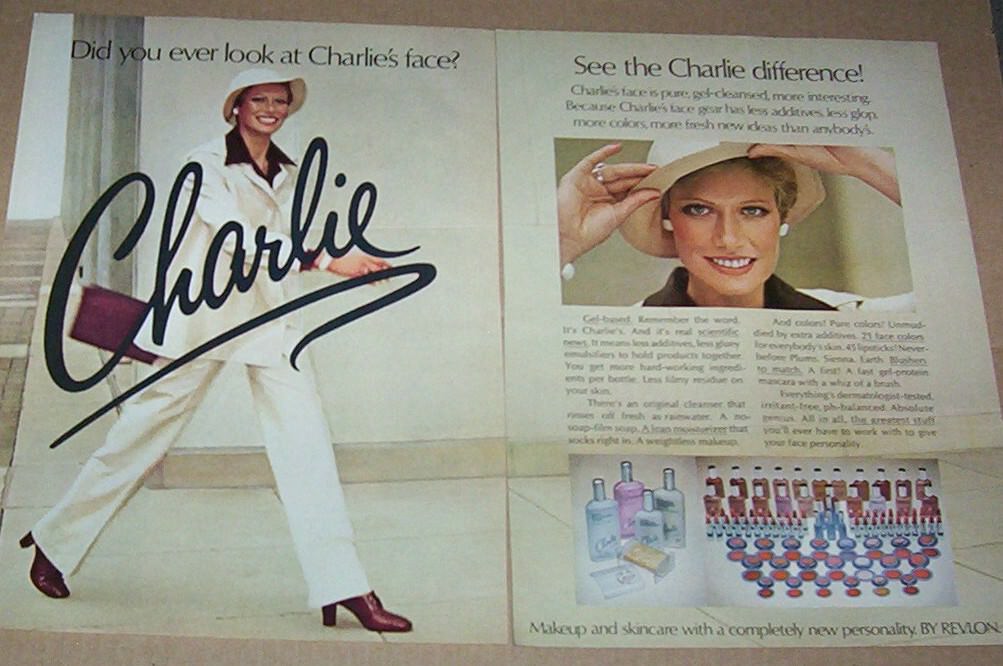 1975 print ad - Charlie cosmetics sexy girl Revlon 2-PAGE vintage ...