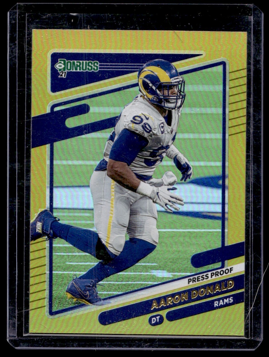 2021 Panini Donruss Aaron Donald Press Proof Premium #140 Los Angeles ...