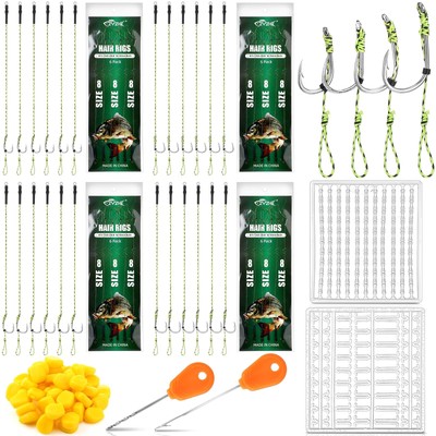 78 Pcs Carp Fishing Hair Rigs Bait Carp Rigs Kit Includes 24 High ...