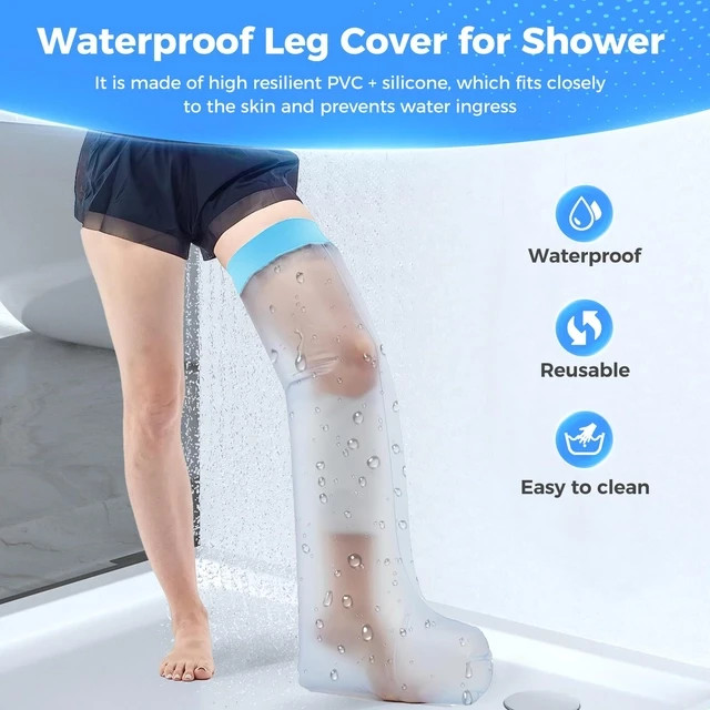 Waterproof Plaster Cast Cover - Reusable Adult Waterproof Leg Cover for ...