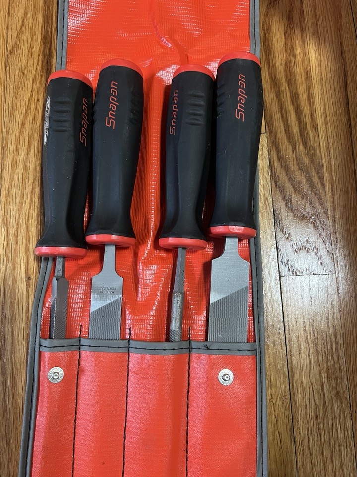 SNAP-ON 4 PIECE MIXED FILE SET SGHBF500 w/ ergonomic handles & pouch | eBay