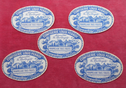 Confiture Louis Perrot Carpentras : 5 Etiquettes Anciennes ! | eBay
