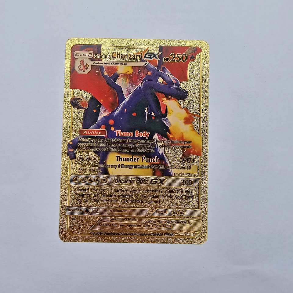 Shining Charizard GX Gold Foil Pokemon Card Fan Art HP 250 NM | eBay