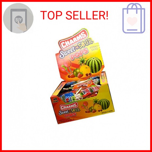 Charms Sweet and Sour Pops, in 5 Assorted Sweet/Sour Flavors, 0.6 Ounce ...