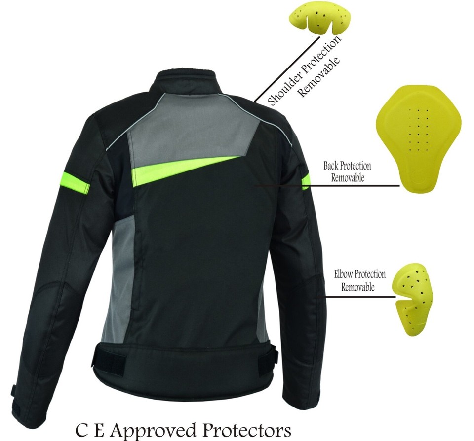 Women's Textile Biker Riding CE Armored Waterproof All-Weather ...