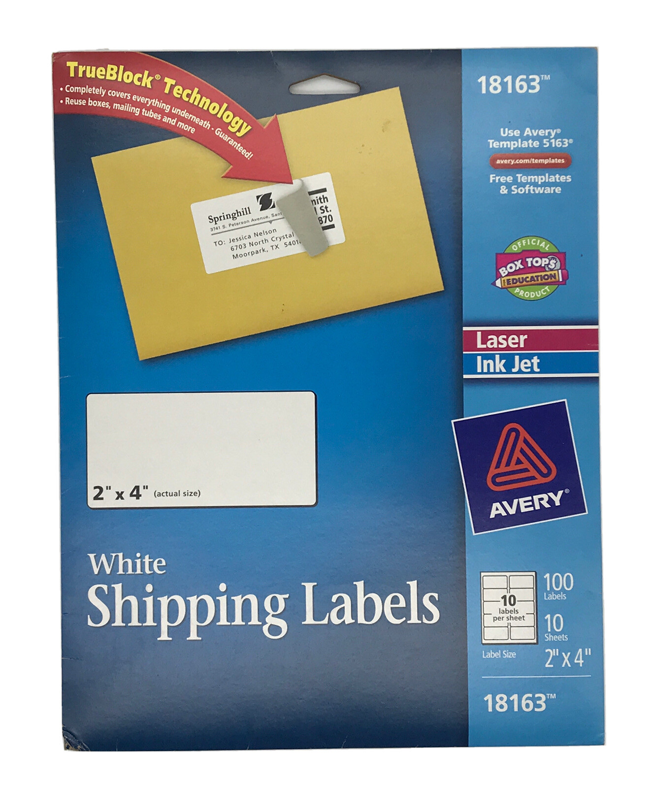 Avery 18163 Laser/Ink Jet 60 Shipping Labels 2" x 4" White 6 Sheets | eBay