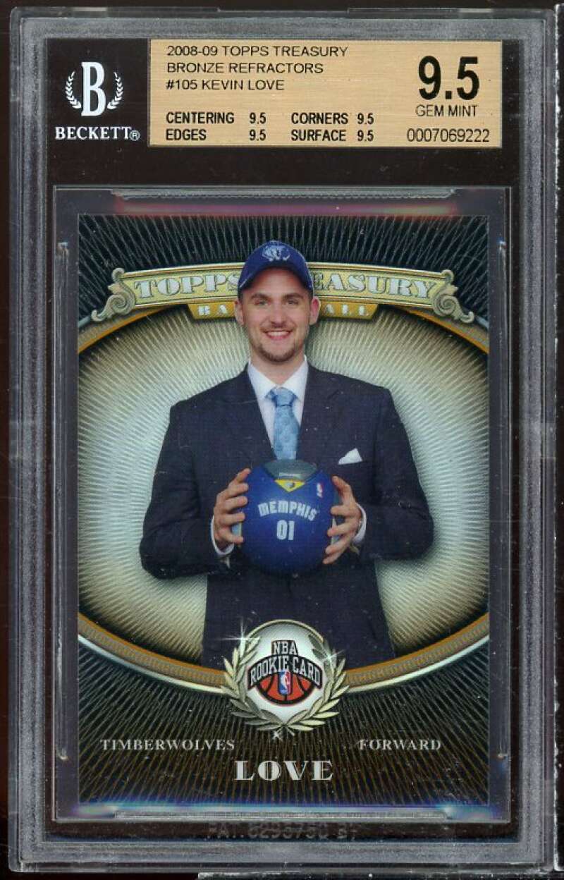 Kevin Love Rookie Card 2008-09 Topps Treasury Bronze Refractors #105 ...