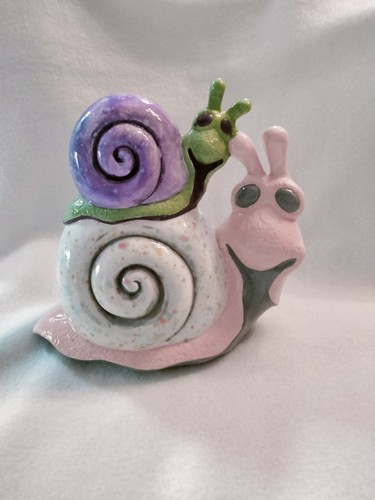 Snail Stack - Purple Pink Grey - Ceramic - Unique - Garden | eBay