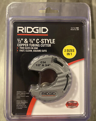 RIDGID 57008 C-Style Close Quarters Copper Tubing Cutter, 0.5" and 0.75 ...