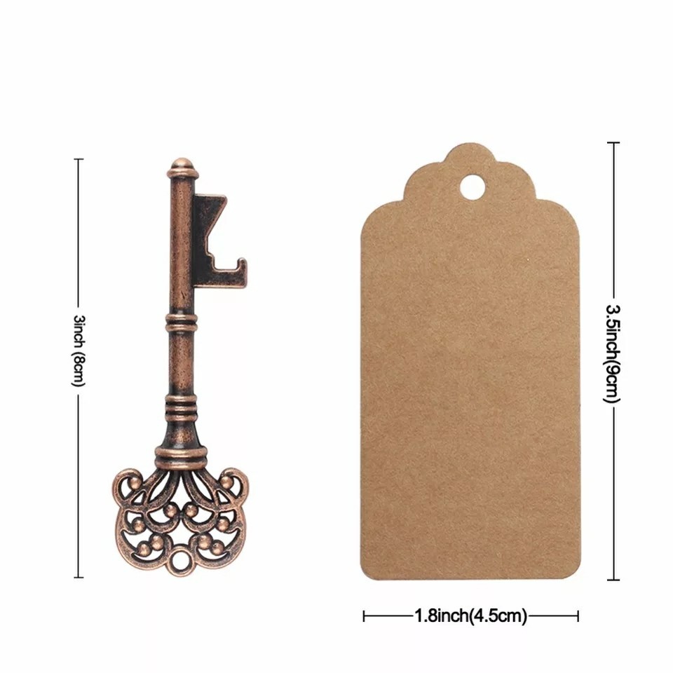 10 Sets, Wedding Decoration Rustic key Bottle Opener+Tags Party Favors ...