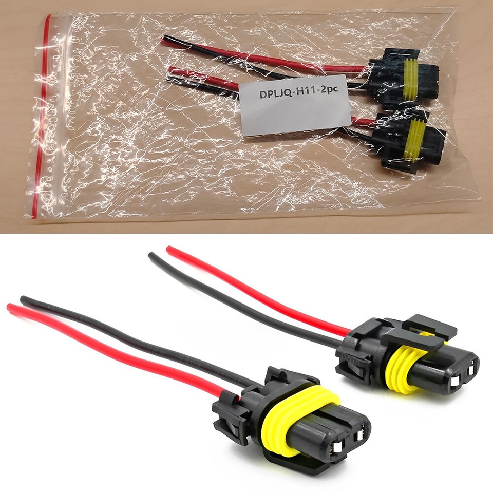 H11 Wire Pigtail Female S Two Harness Light Head Low Beam Socket ...