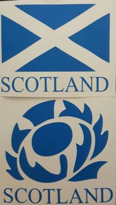 2 x large car bumper stickers Scottish Cross & Thistle decal van ...