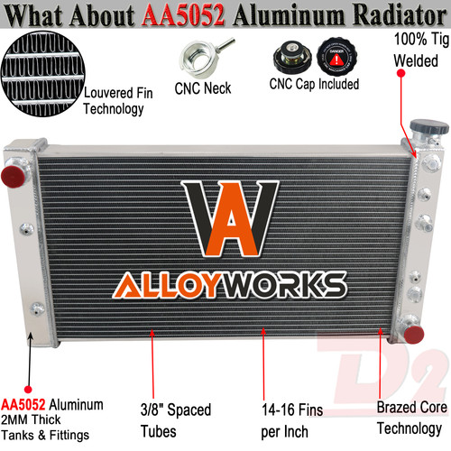 4 Rows Aluminum Radiator For 1982-1994 1986 Chevy S10 GMC S15 Jimmy SBC ...